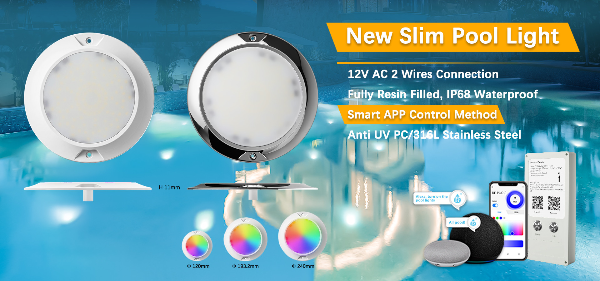 Quality Pool SPA Light Fixture & Surface Mounted Pool Lights factory ...