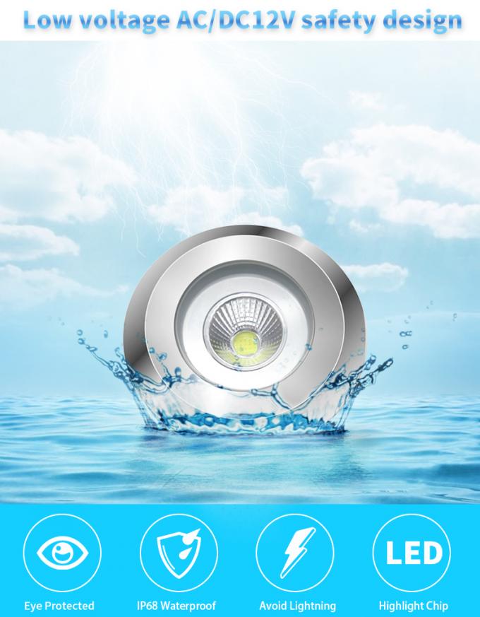 10W IP68 Underwater LED Pool Lights Stainless Steel Anti Corrosion