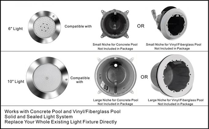 6 Inch Refined LED Multicolor Pool SPA Light For Pentair Jandy Hayward ...